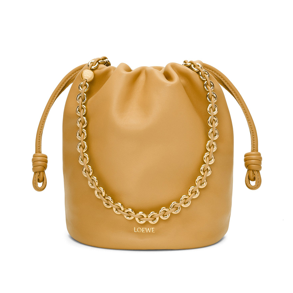 Loewe Flamenco Purse Bucket Bag in Mellow Nappa Lambskin Sahara – voilà.id