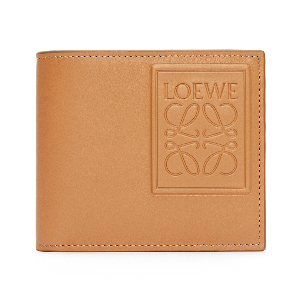 Loewe Anagram Embossed Stamp Bifold Wallet Satin Calfskin Warm Desert ...