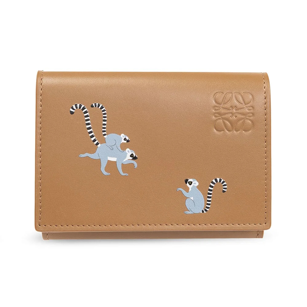 Loewe Lemur Trifold Wallet Satin Calfskin Oak – voilà.id