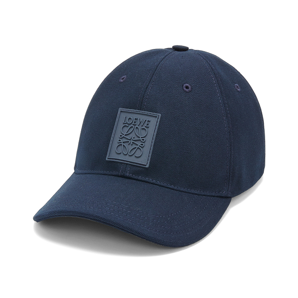 Loewe Logo Patch Baseball Cap in Canvas Deep Navy – voilà.id