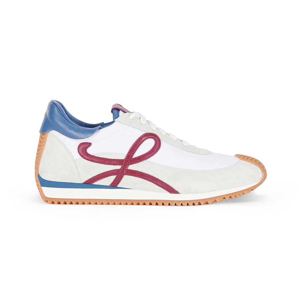 Loewe Flow Runner in Nylon and Suede Raw Denim/Raspberry – voilà.id