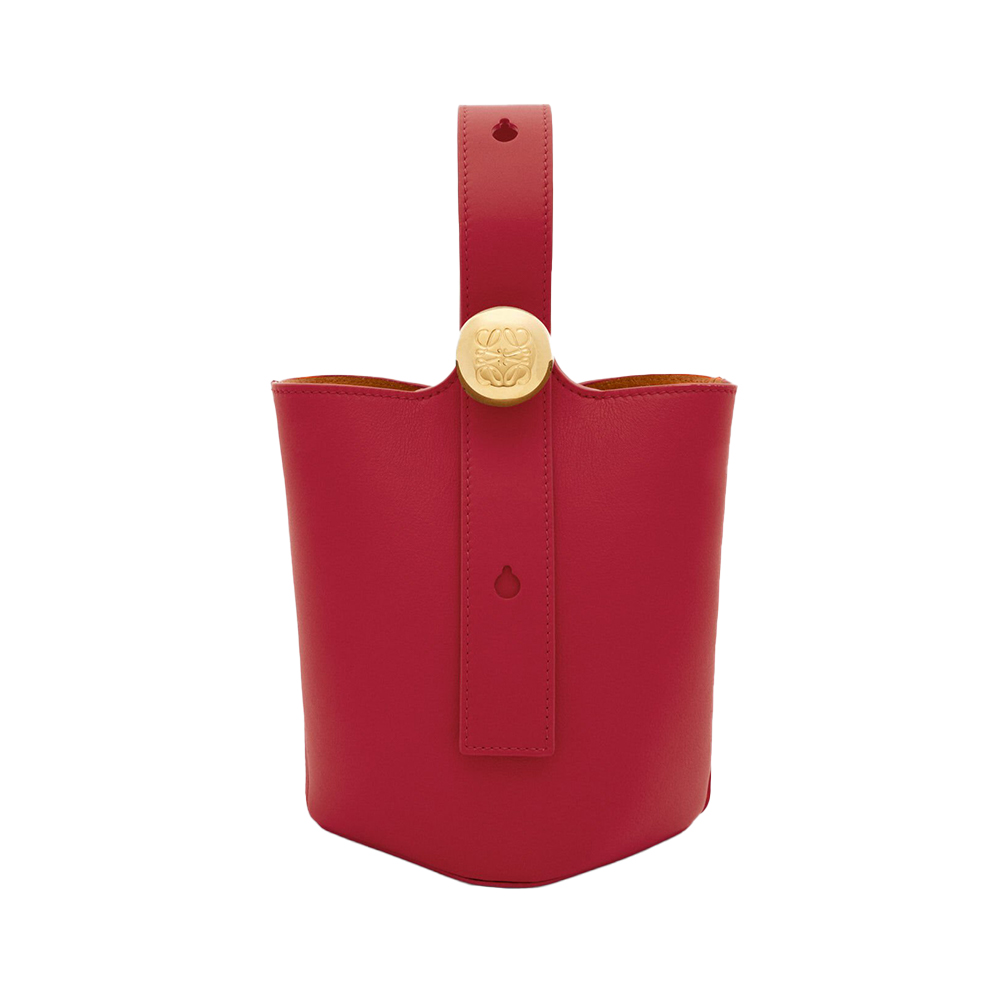 Loewe Mini Pebble Bucket Bag Mellow Calfskin Burnt Red – voilà.id