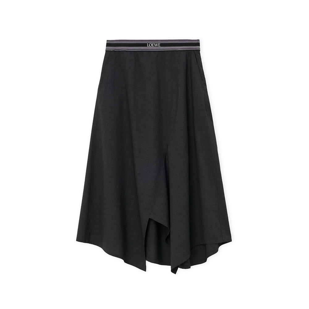 Loewe Asymetric Skirt Wool Anthracite Melange – voilà.id