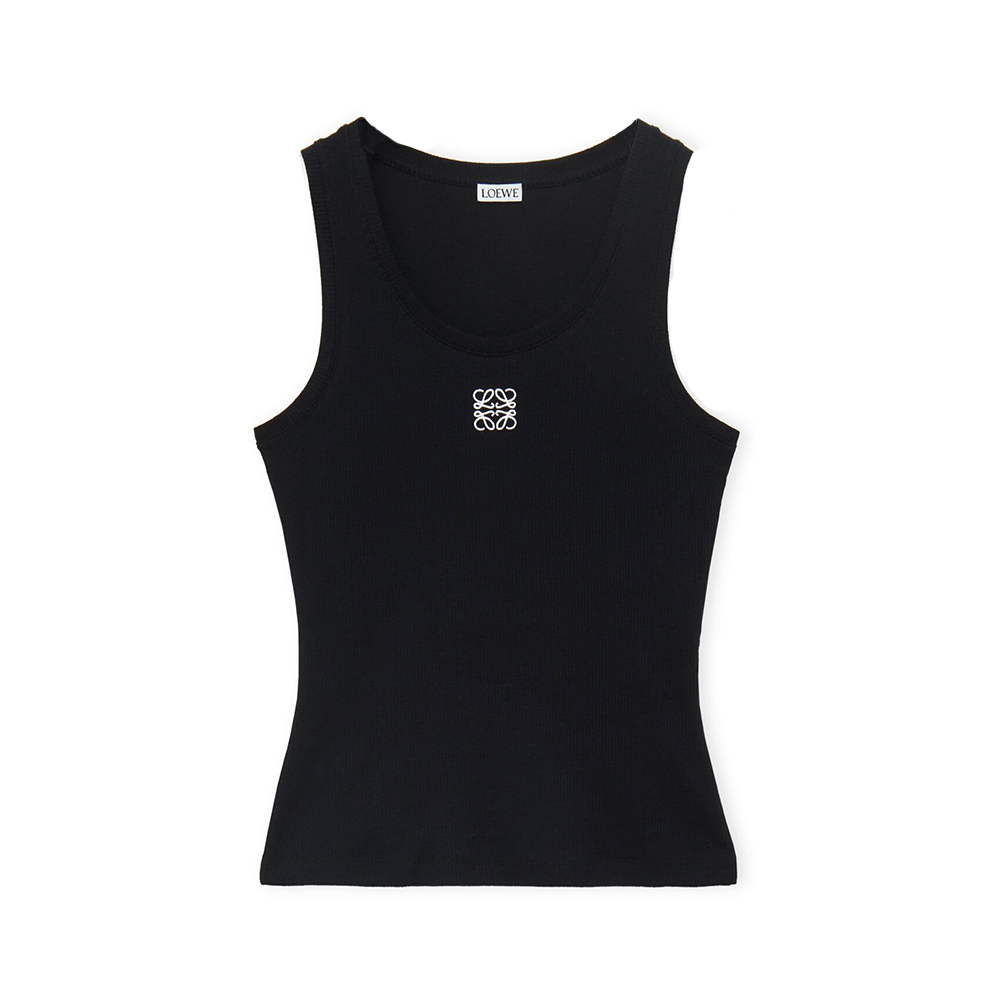 Loewe Anagram Ribbed Tank Top Black – voilà.id