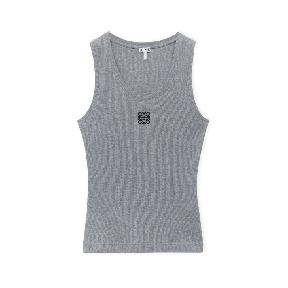 Loewe Anagram Ribbed Tank Top Grey Melange – voilà.id