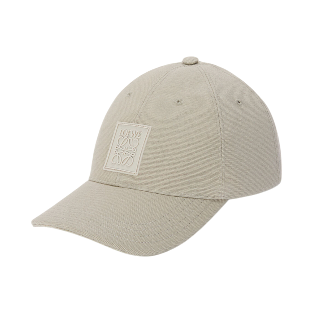 Loewe Logo Patch Baseball Cap in Canvas Shell Grey – voilà.id