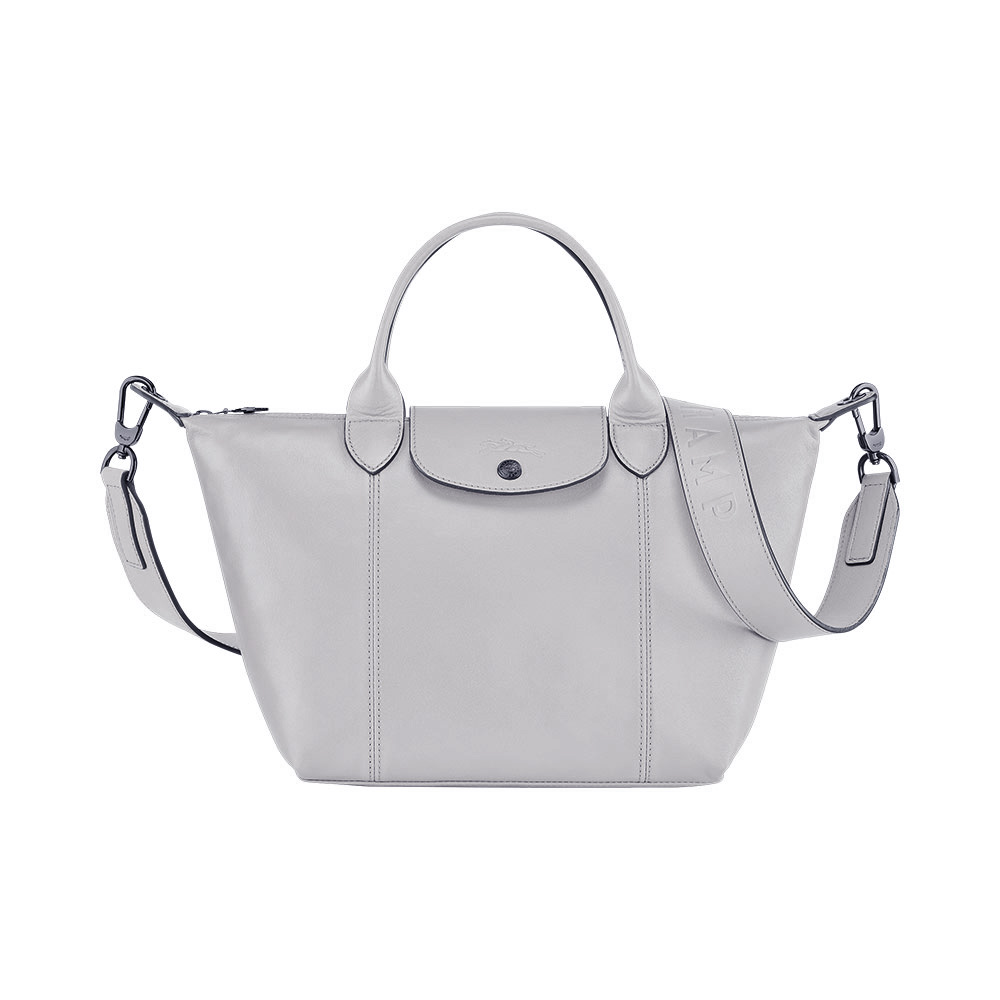 Longchamp Le Pliage Cuir Small Top Handle Bag Grey – voilà.id
