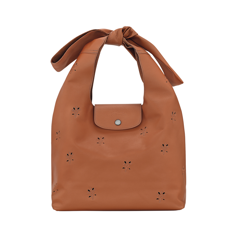 Longchamp Le Pliage Xtra Medium Bow Handle Leather Shoulder Bag Cognac ...