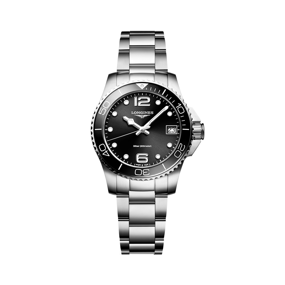 Longines Hydroconquest 32 - L3.370.4.56.6 Quartz Sunray Black Stainless ...