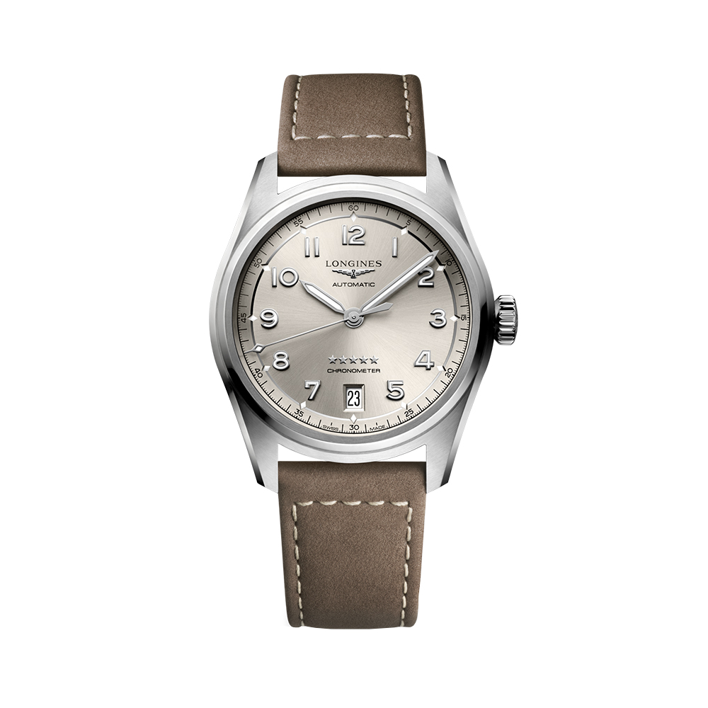 Longines Spirit 37 - L3.410.4.63.2 Automatic Champagne Brown Leather ...