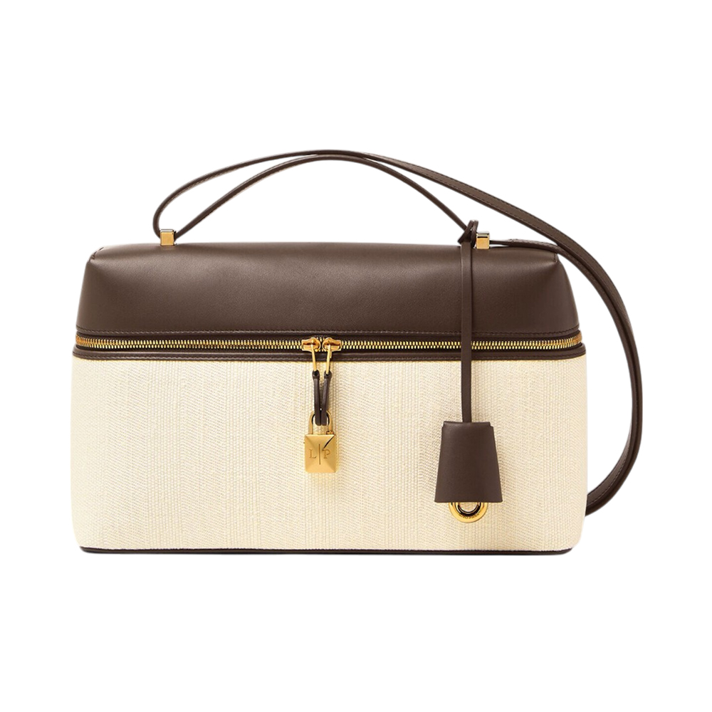 Loro Piana L27 Pochette Extra Pocket Silk and Leather Milk Amber-Dark ...