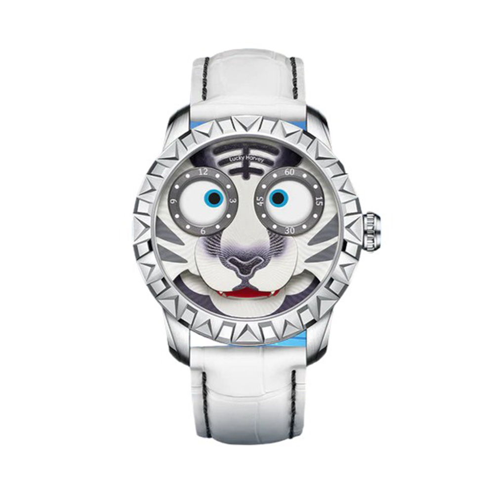 Lucky Harvey White Tiger 43 - Automatic Watch Moving Eye Chinese Lunar ...