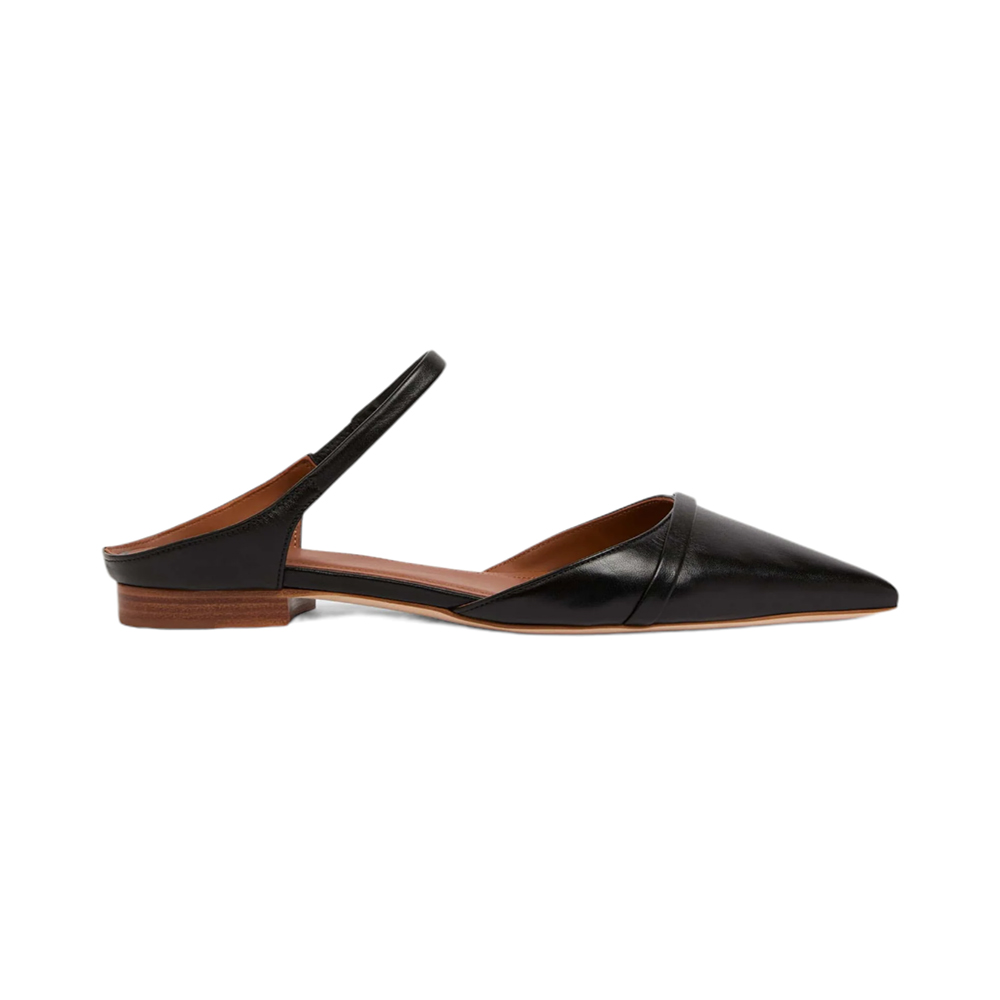 Malone Souliers Uma Leather Flat Mules Black – voilà.id