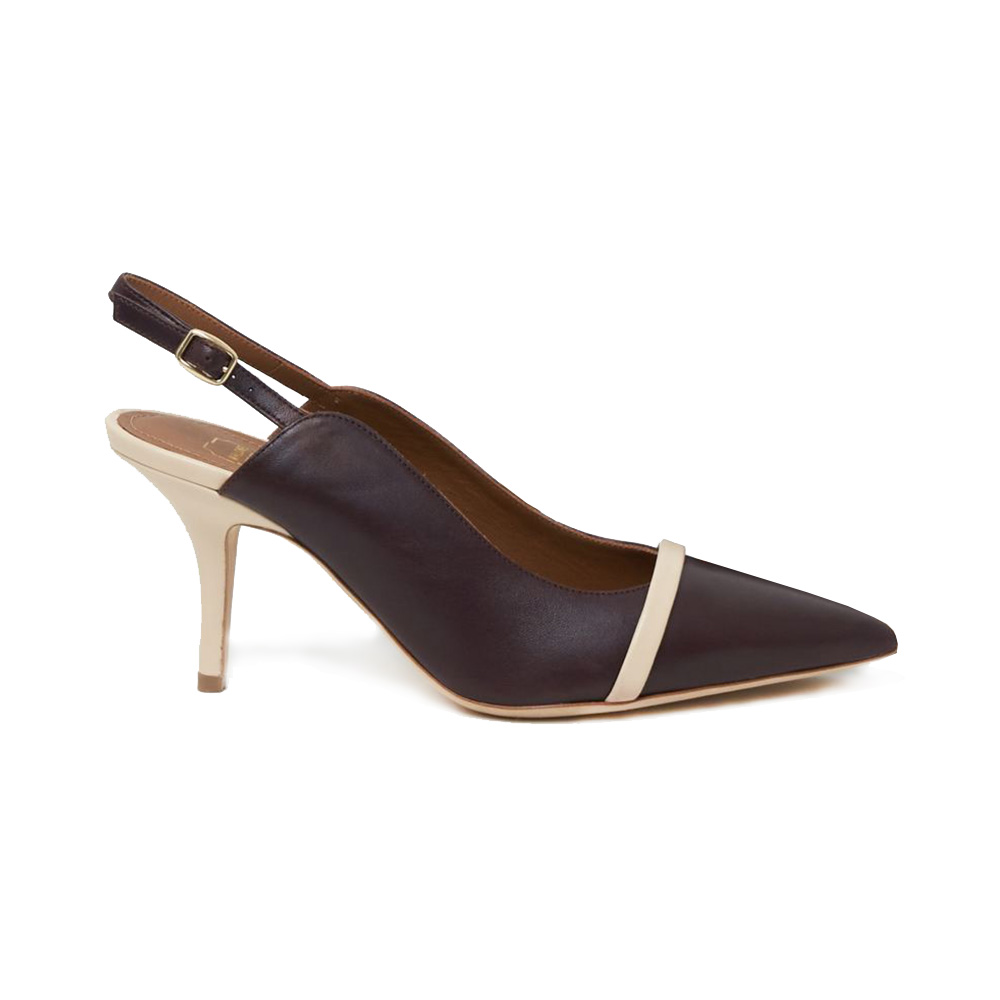 Malone Souliers Marion 70 Leather Slingback Heels Chocolate/Butter ...