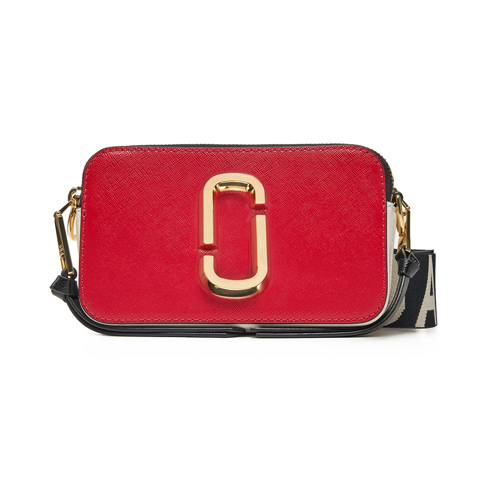 Marc Jacobs The Snapshot Camera Outline Bag Logo Strap Red Multi – voilà.id