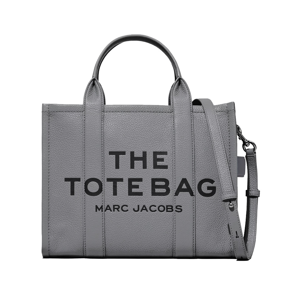 Marc Jacobs The Leather Medium Tote Bag Wolf Grey – voilà.id