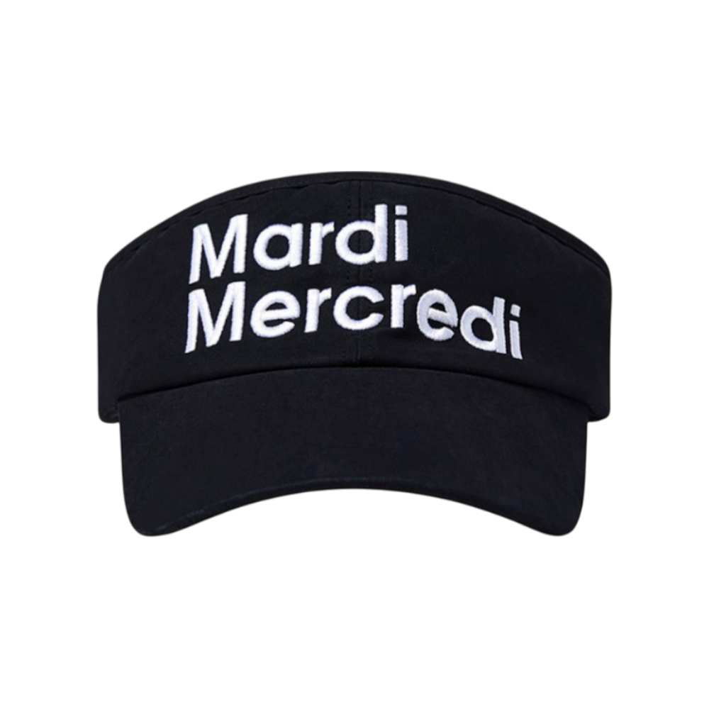Mardi Mercredi Logo Sun Visor Black White – voilà.id