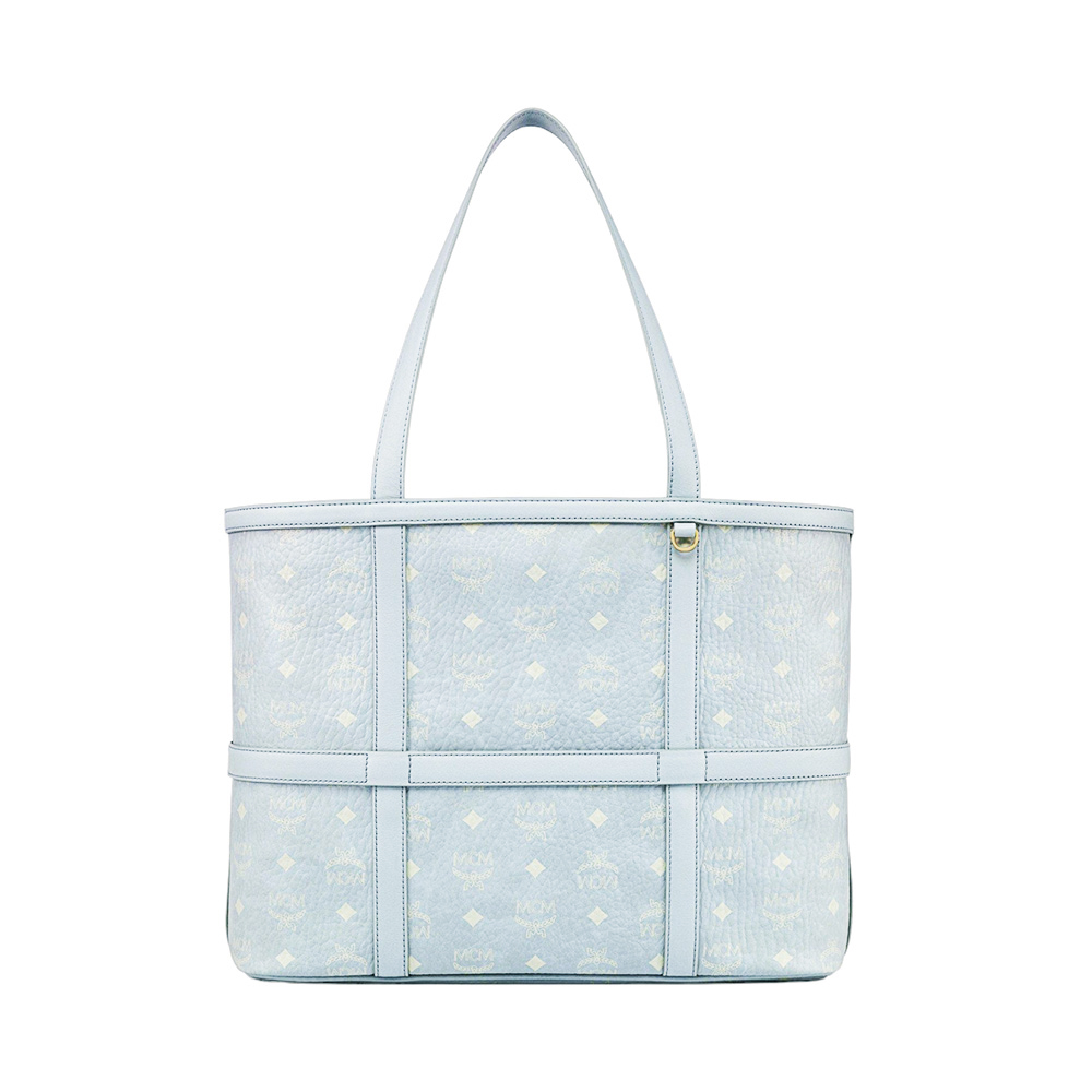 MCM Aren Medium Shopper Bag in Visetos Misty Grey – voilà.id