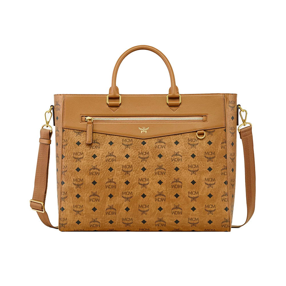 MCM Diamond E/W Visetos Large Tote Bag Cognac – voilà.id