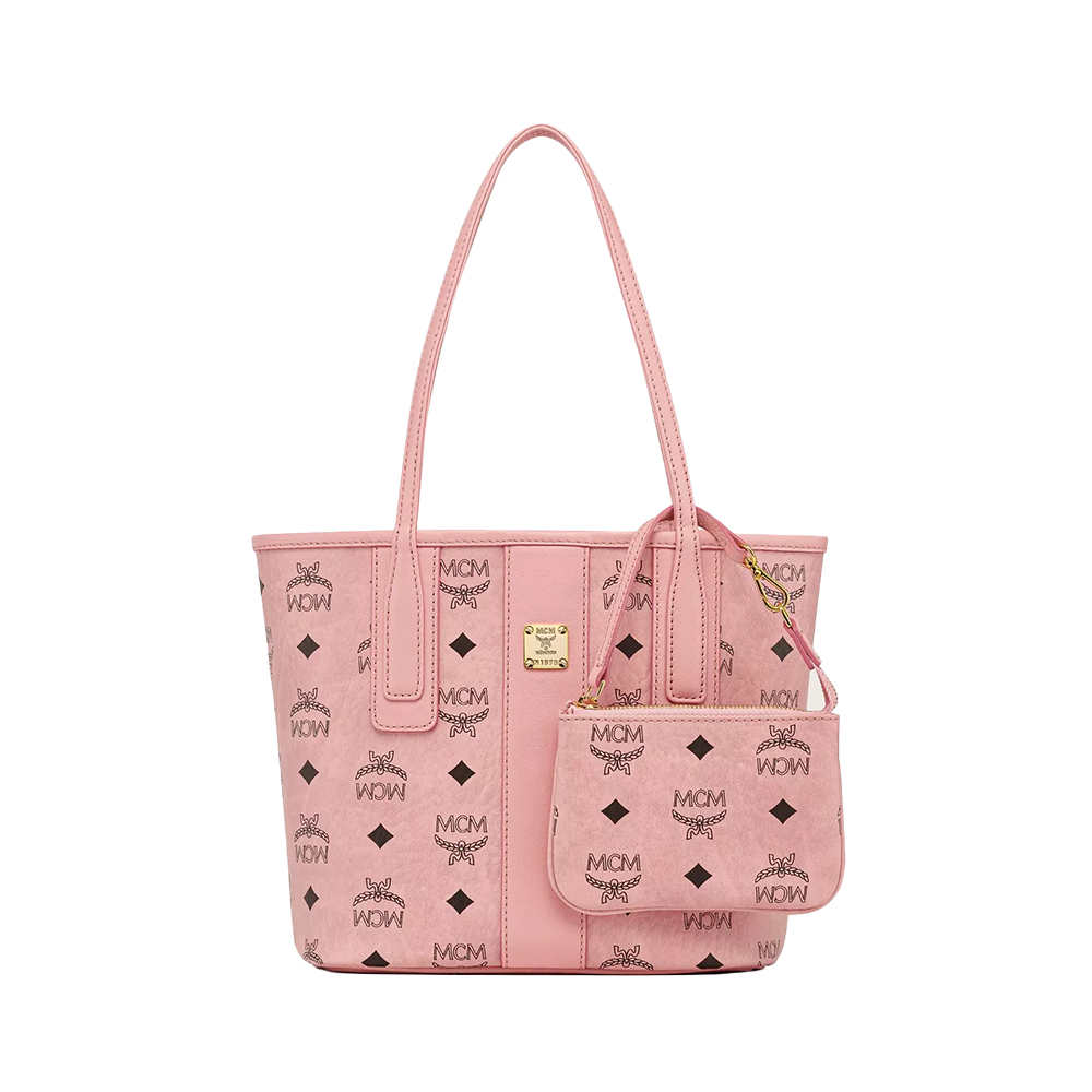 MCM Mini Liz Shopper in Visetos Monogram Nappa Tote Bag Pink – voilà.id