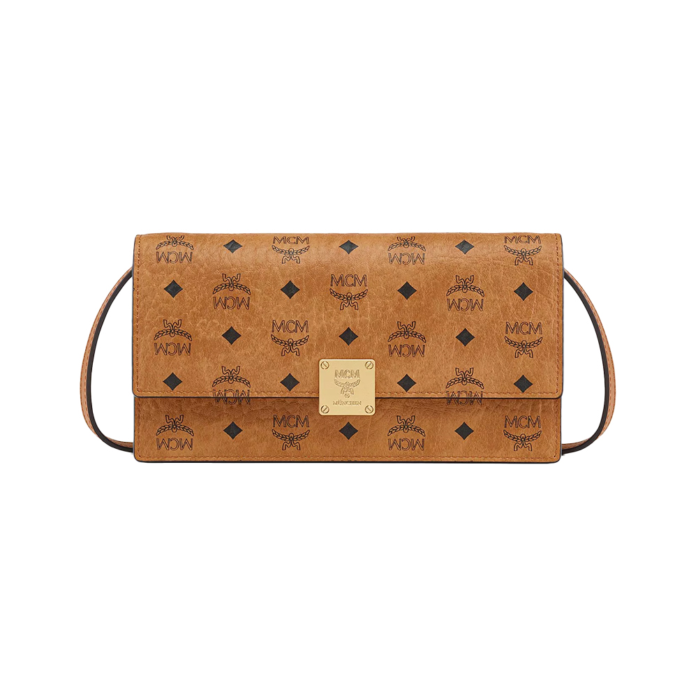 MCM Large Aren Crossbody Wallet In Visetos Cognac – voilà.id