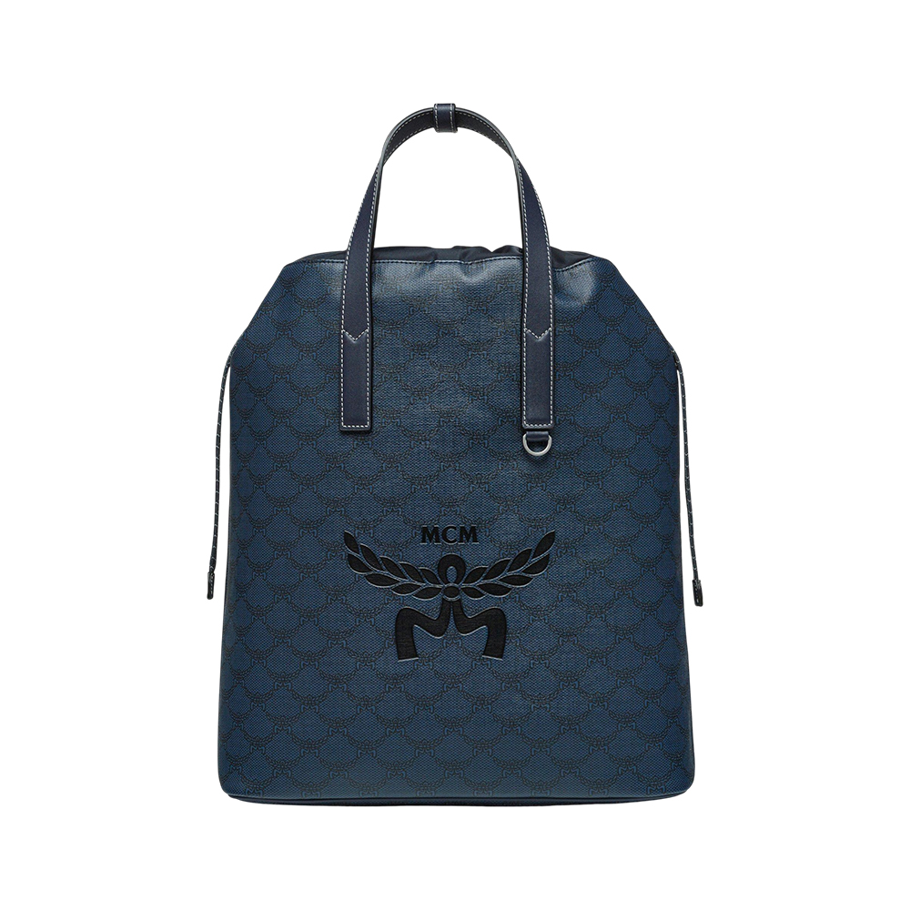 MCM Himmel Drawstring Backpack in Lauretos Navy Blue – voilà.id