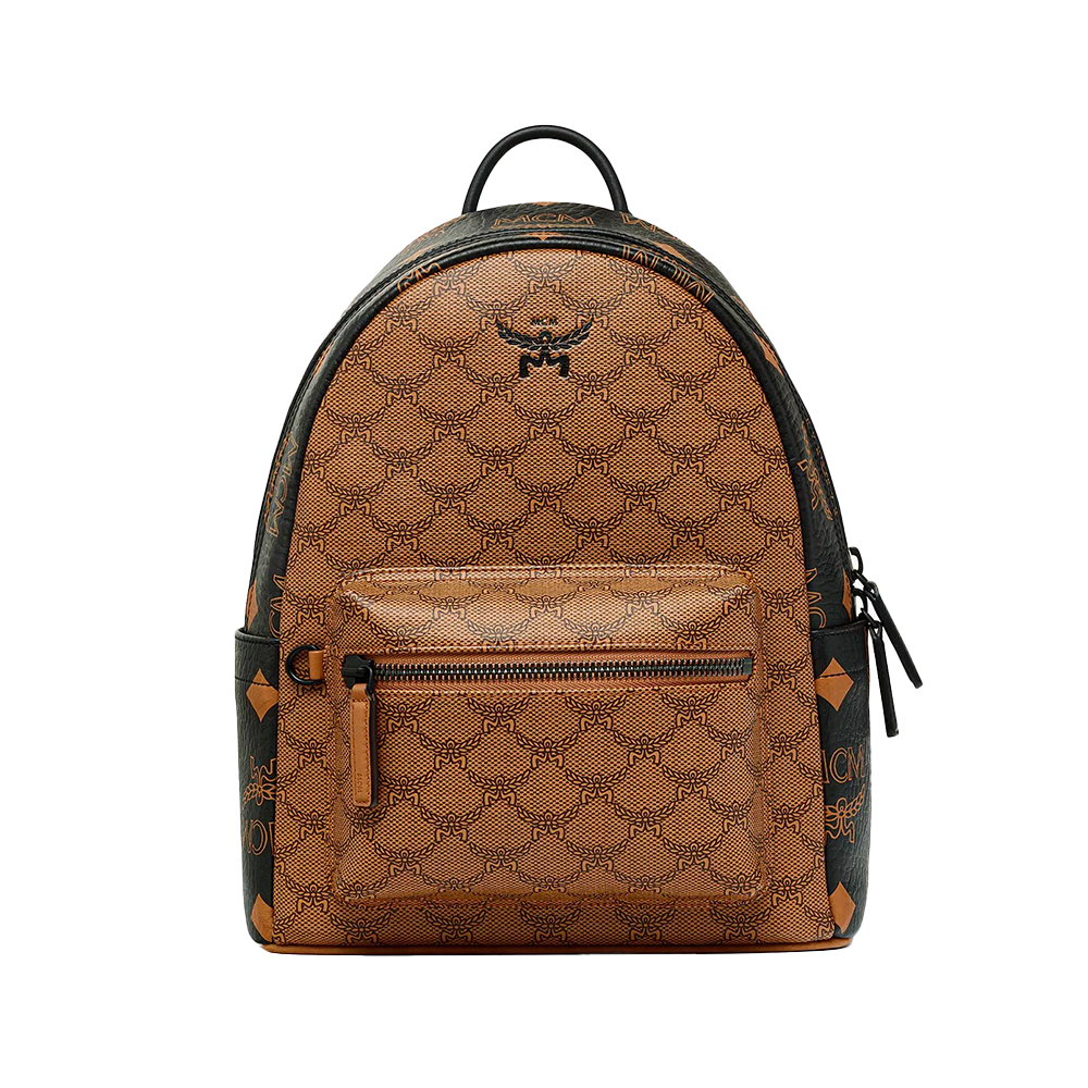 MCM Small Stark Monogram Mix Backpack Cognac – voilà.id