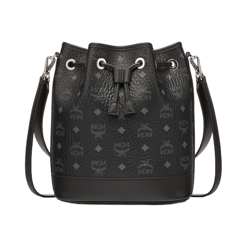 MCM Medium Dessau Drawstring Bag in Visetos Black – voilà.id
