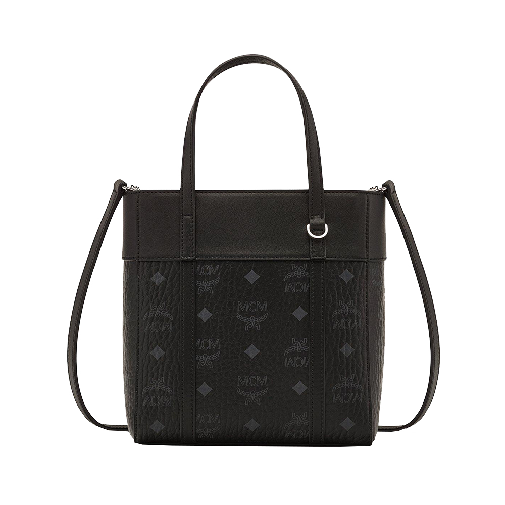 MCM Mini Aren Top-Zip Shopper in Visetos Crossbody Bag Black – voilà.id