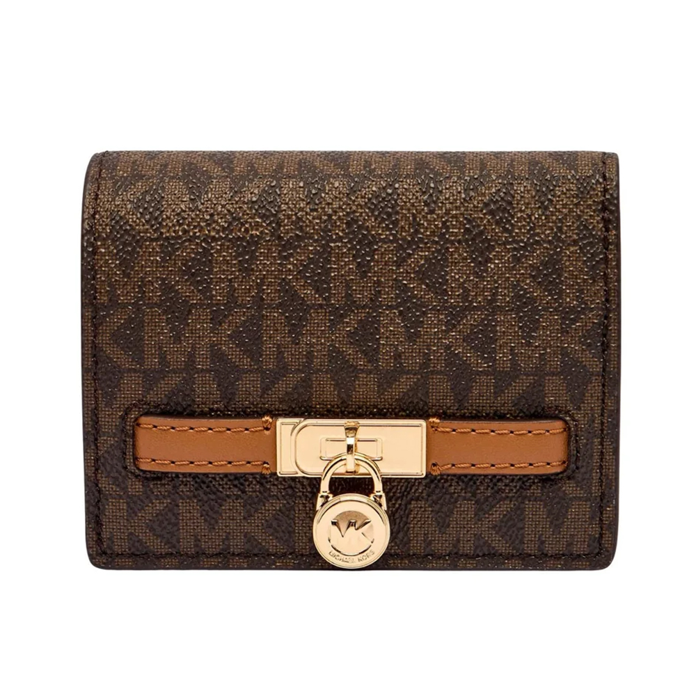 Michael Kors Hamilton Moderne Small Signature Logo Wallet Brown Acorn ...