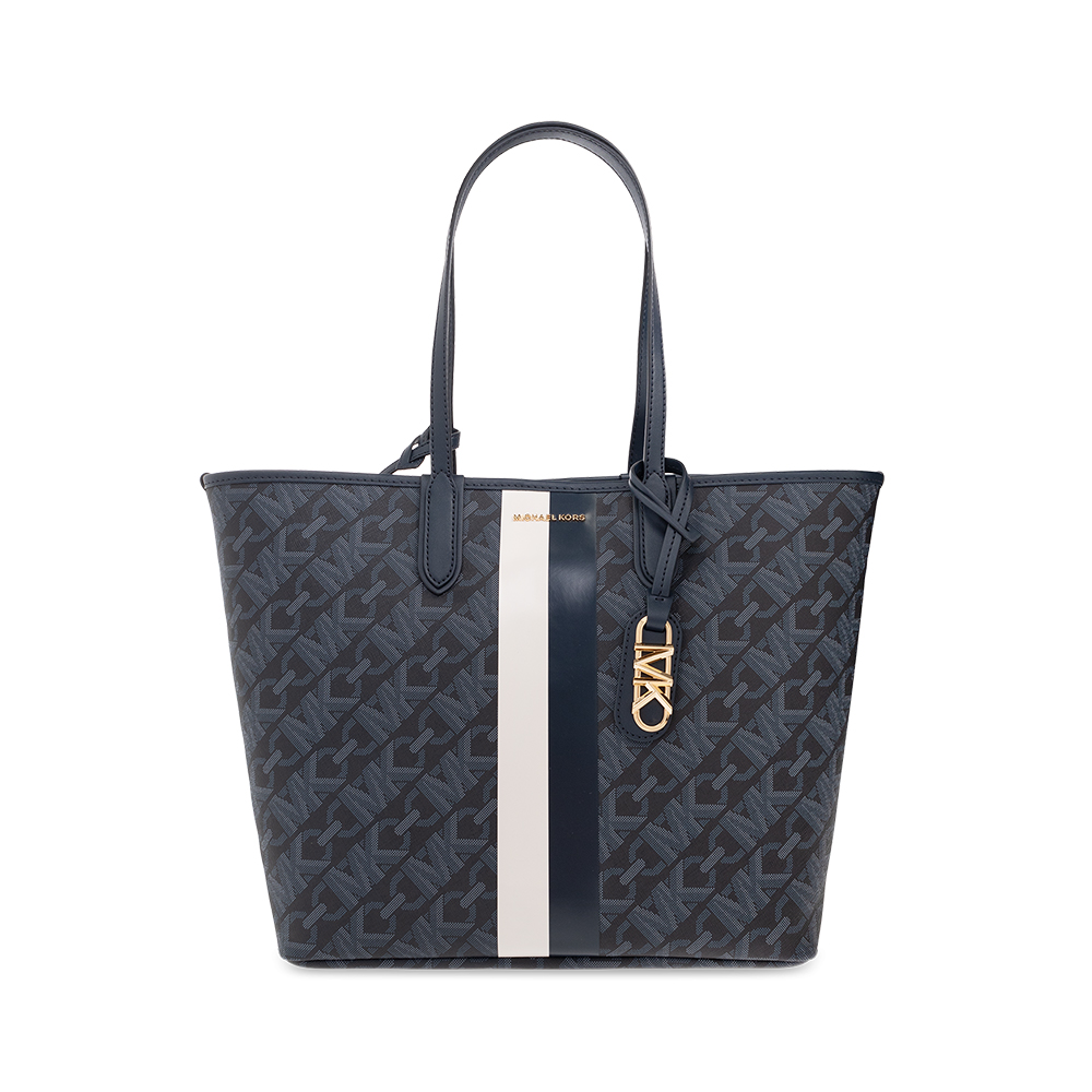 Michael Kors Eliza Monogram Jacquard Tote Bag Navy – voilà.id