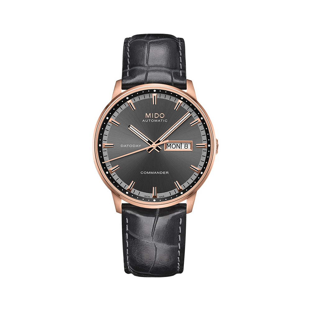 Mido Commander 40 - M016.430.36.061.80 Datoday Automatic Black Dial ...