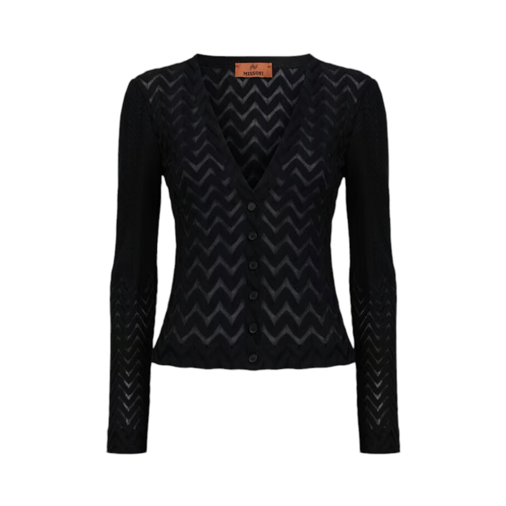 Missoni Degrade Zigzag Pattern Chevron See-Through Effect Cardigan ...