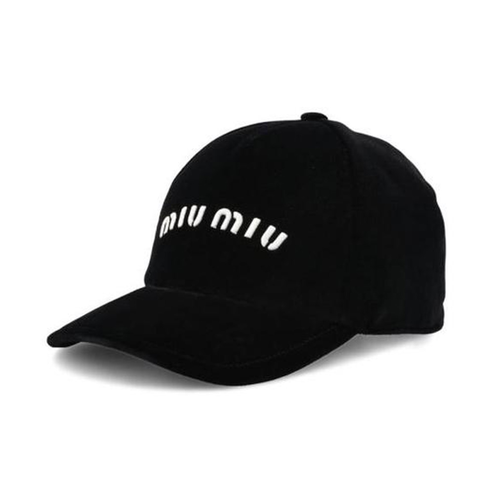Miu Miu Velvet Baseball Cap Black White – voilà.id