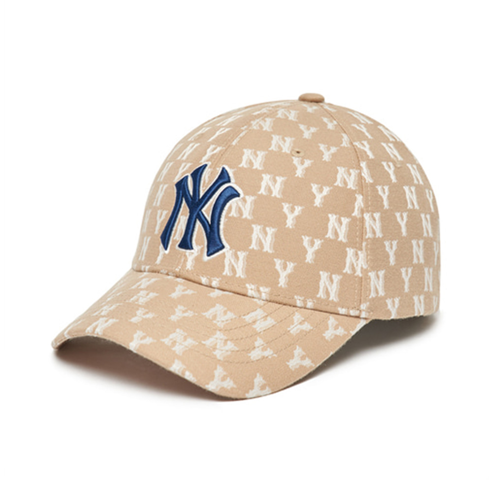 MLB NY Yankees Monogram Classic Structured Ball Cap NY Beige/Blue ...