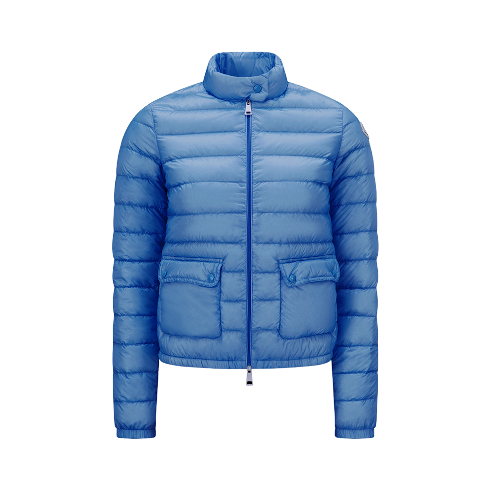Moncler Lans Short Down Jacket Light Blue Women – voilà.id