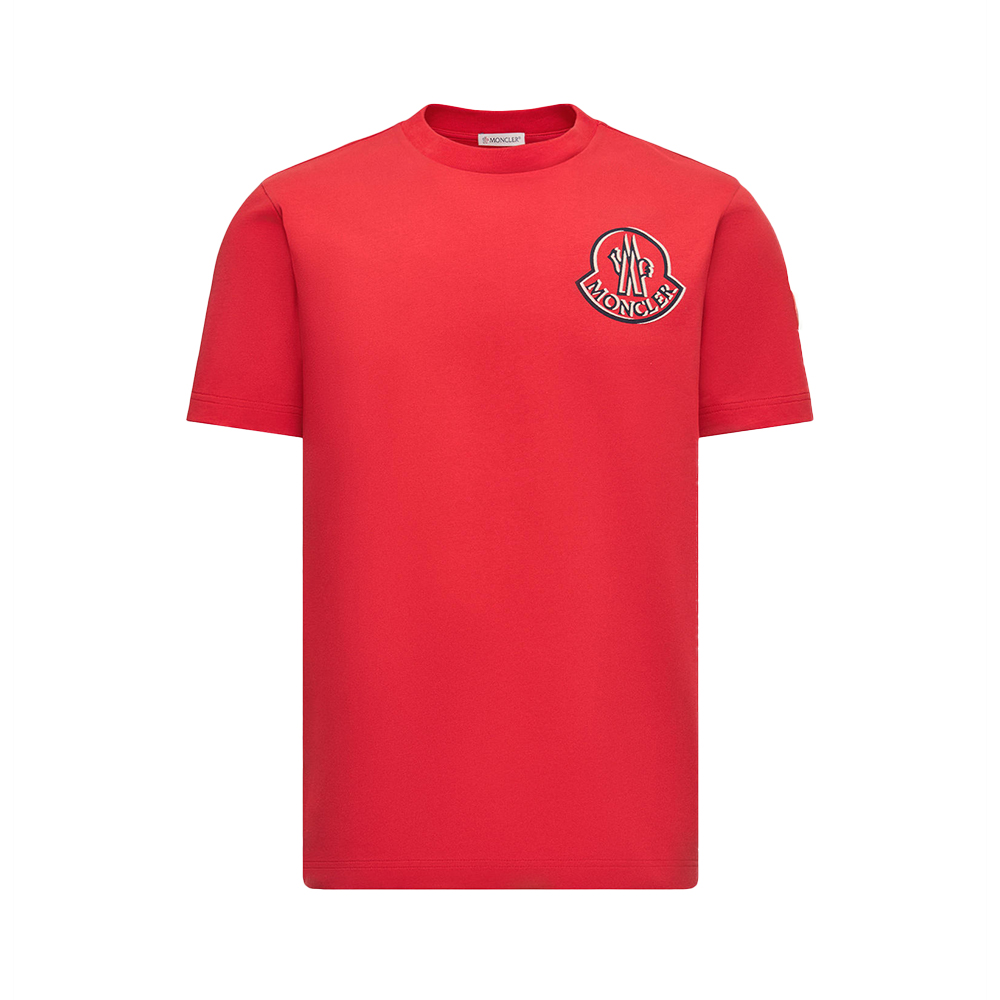 Moncler Classic Logo Cotton T-Shirt Red – voilà.id