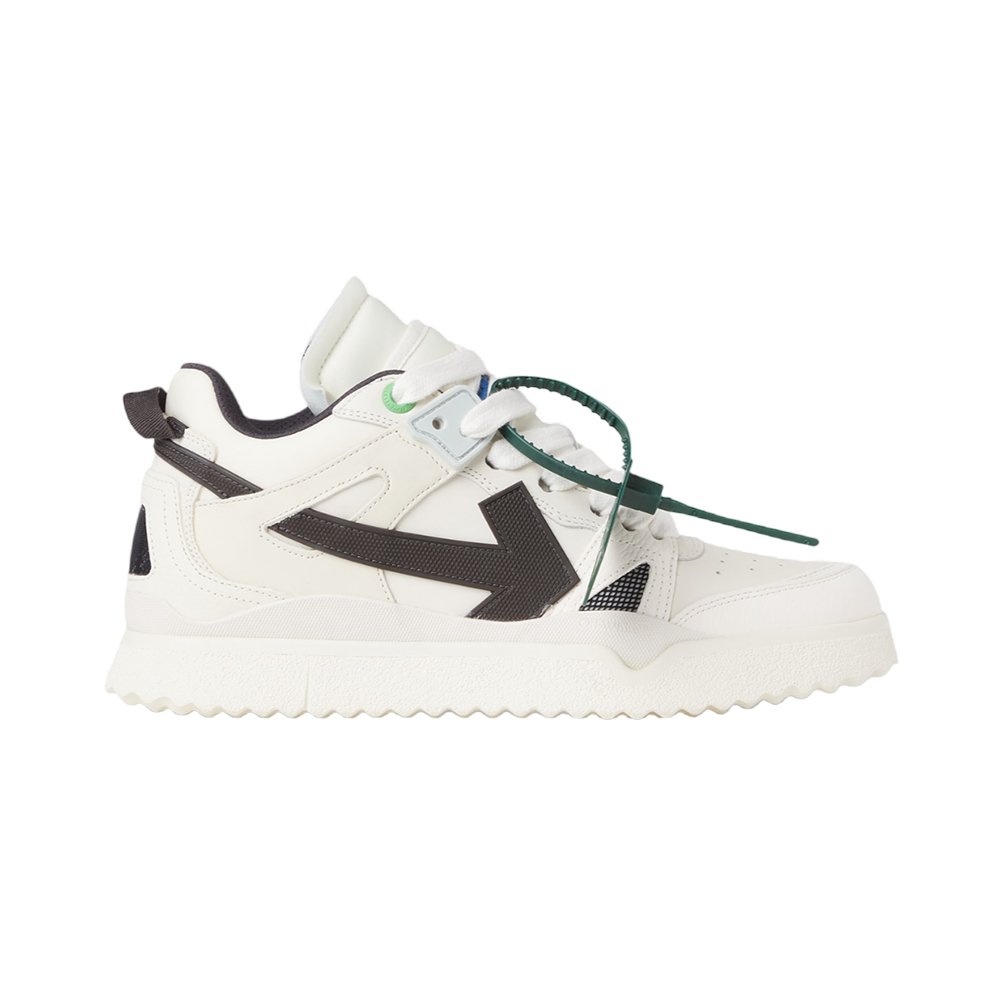 Off-White Sponge Mid-Top Sneakers White Grey with Logo Lettering Insole ...