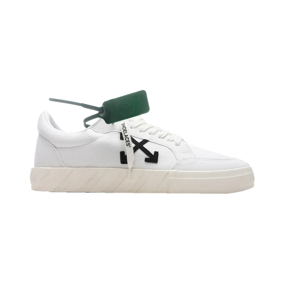 Off-White Low Vulcanized Canvas Sneakers White Black Men – voilà.id