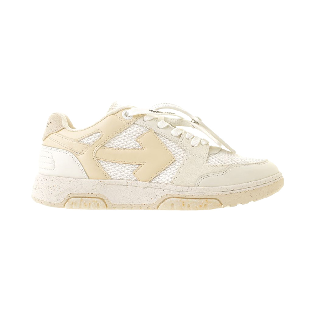 Off-White Out Of Office 'OOO' Slim Sneakers Mesh and Leather White ...