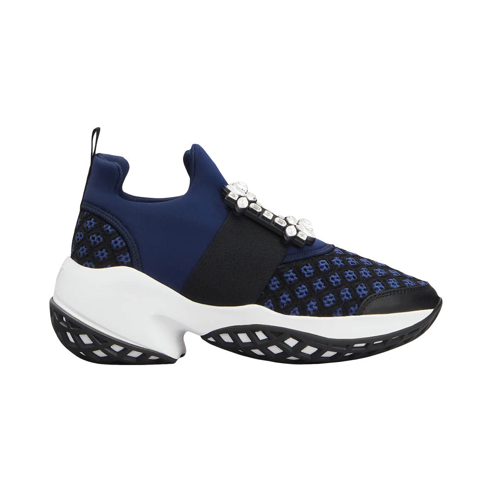 Roger Vivier Viv' Run Strass Buckle Technical Fabrics Sneakers Black ...