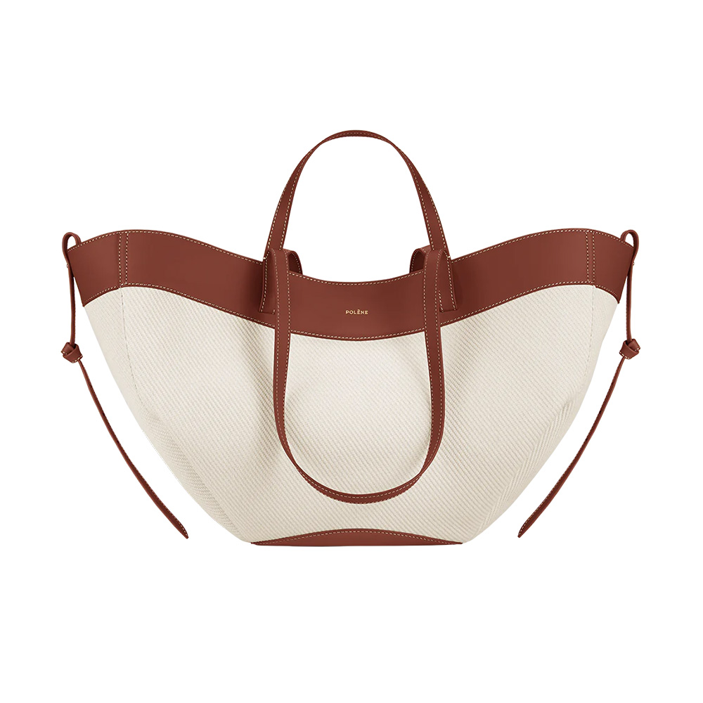 Polène Cyme Shopping Bag Canvas Cognac – voilà.id
