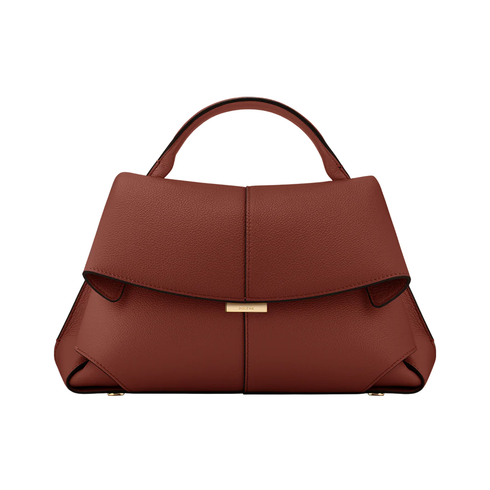 Polène Mokki Grained Leather Handbag Red Clay Ghw – voilà.id
