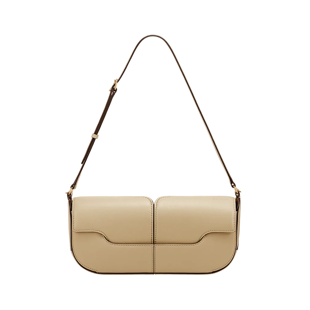 Polène Osmo Smooth Nappa Calf Leather Shoulder Bag Black Ghw – voilà.id