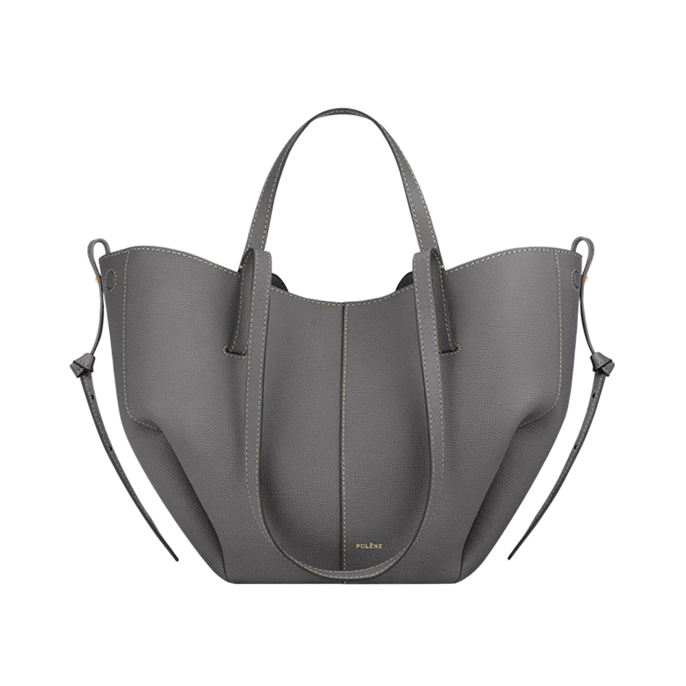 Polène Cyme Mini Shopping Bag Grained Leather Ecume – voilà.id