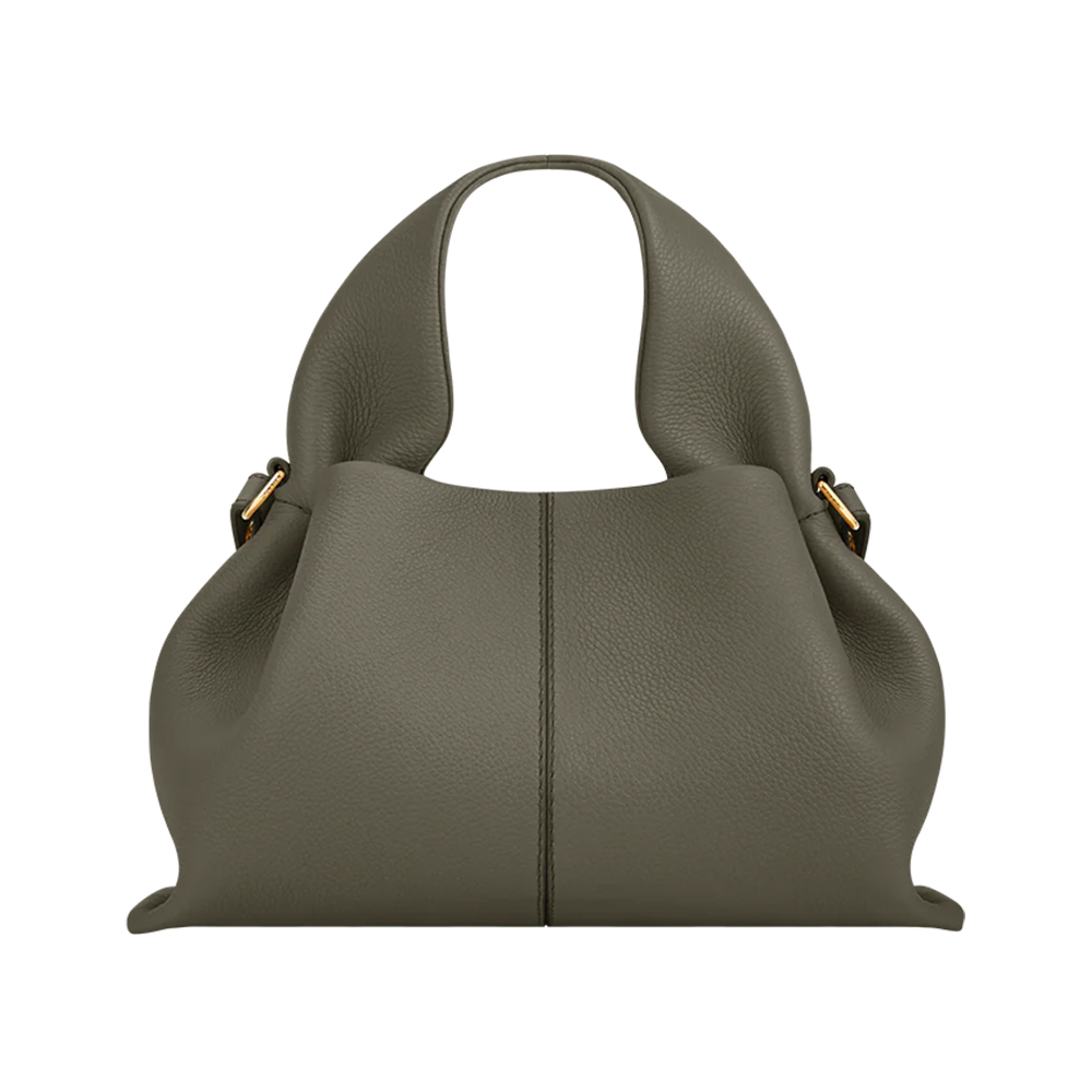 Polène Numero Neuf Mini Crossbody Bag Grained Leather Smoky Green ...