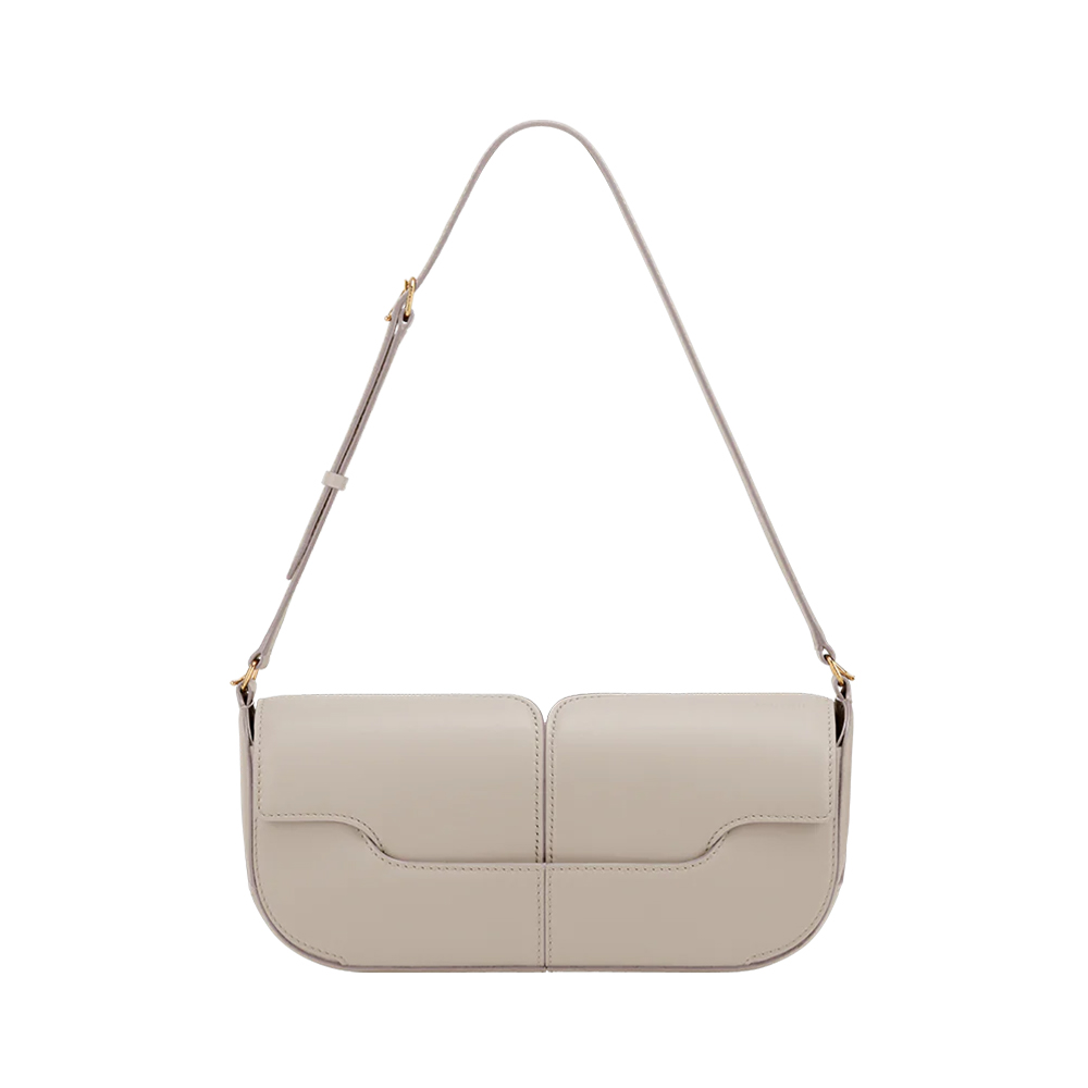 Polène Osmo Smooth Nappa Calf Leather Shoulder Bag Craie Ghw – voilà.id