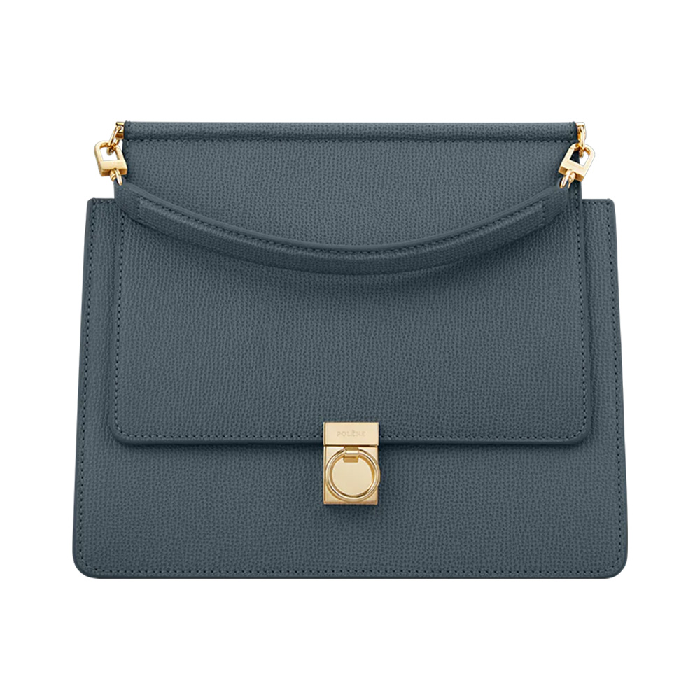Polène Numero Sept Crossbody Bag Grained Leather Midnight Blue – voilà.id