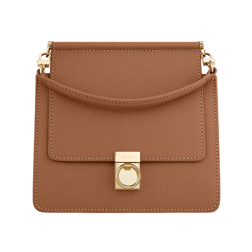 Polene Numero Sept Mini Chain Bag Grained Leather Camel – voilà.id