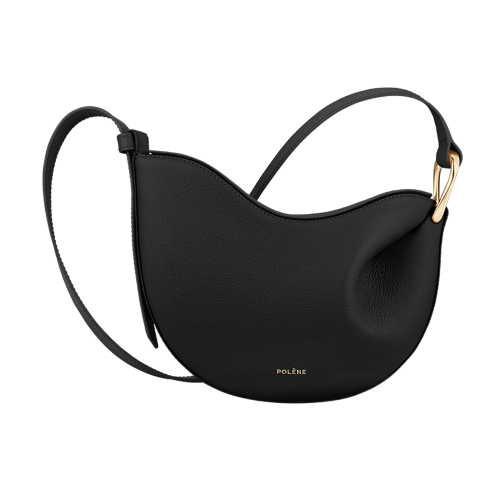 Polene Tonca Crossbody Bag Grained Leather Black – voilà.id